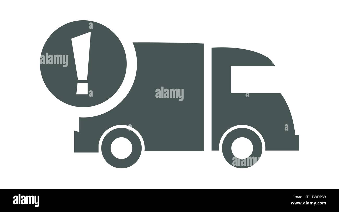 truck warning sign fast delivery vector illustration Stock Vector Image ...