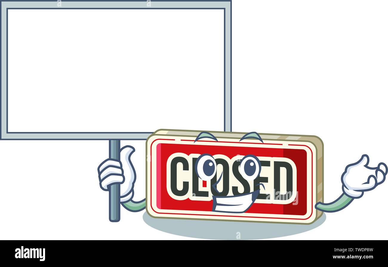 Bring board closed sign isolated with the mascot Stock Vector Image ...