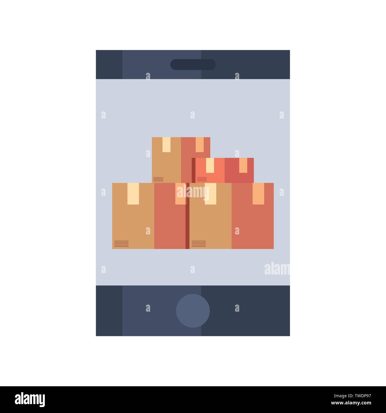 smartphone packages fast delivery app icon vector illustration Stock ...