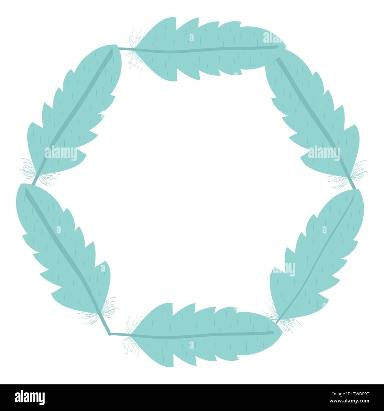 circular bohemian frame with feathers vector illustration design Stock ...