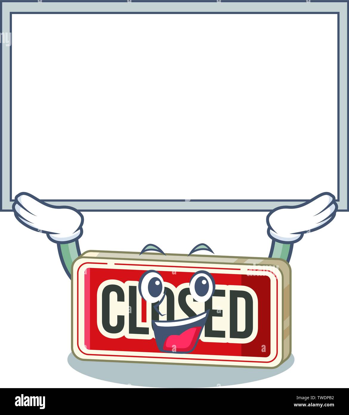 Up board closed sign isolated with the mascot Stock Vector Image & Art ...