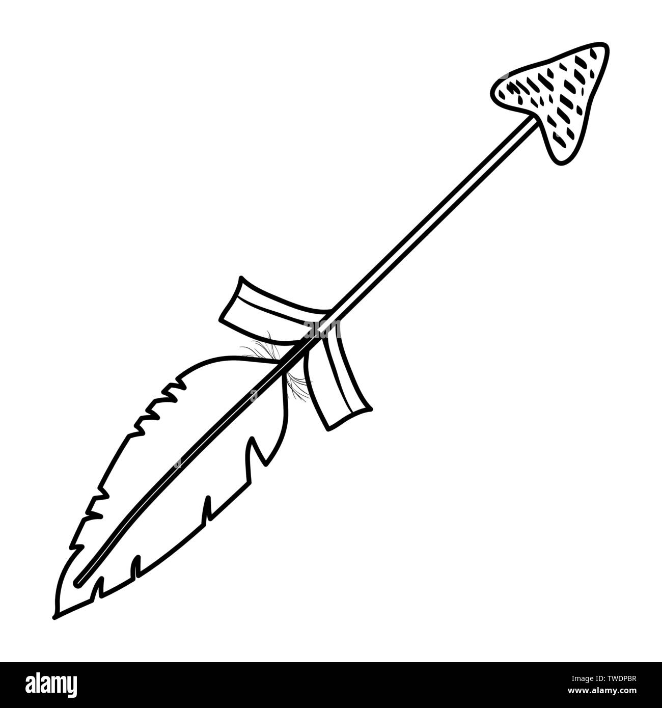 bohemian arrow with feathers icon vector illustration design Stock ...