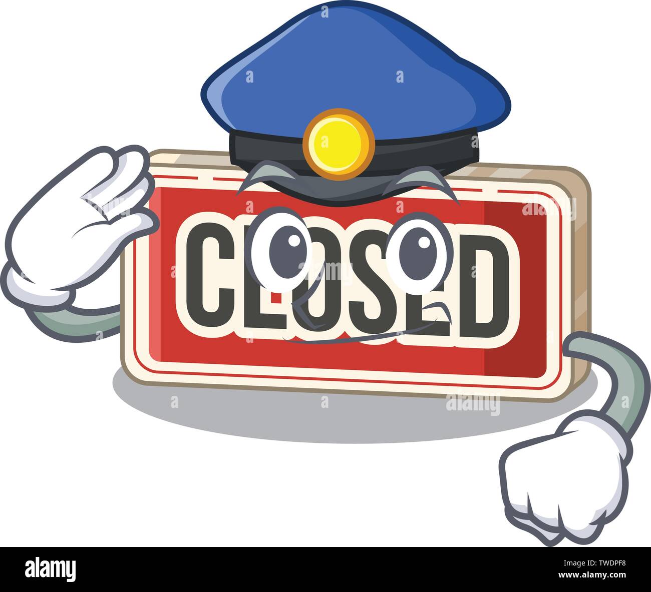Police closed sign isolated with the mascot Stock Vector Image & Art ...