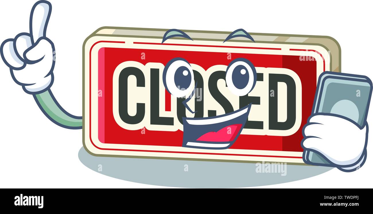 With phone closed sign isolated with the mascot Stock Vector Image ...