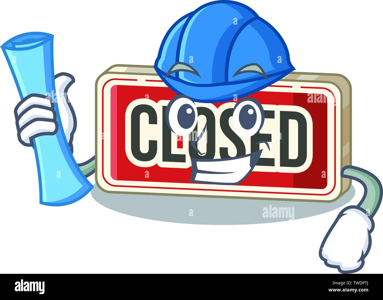 Architect closed sign in the character shape Stock Vector Image & Art ...