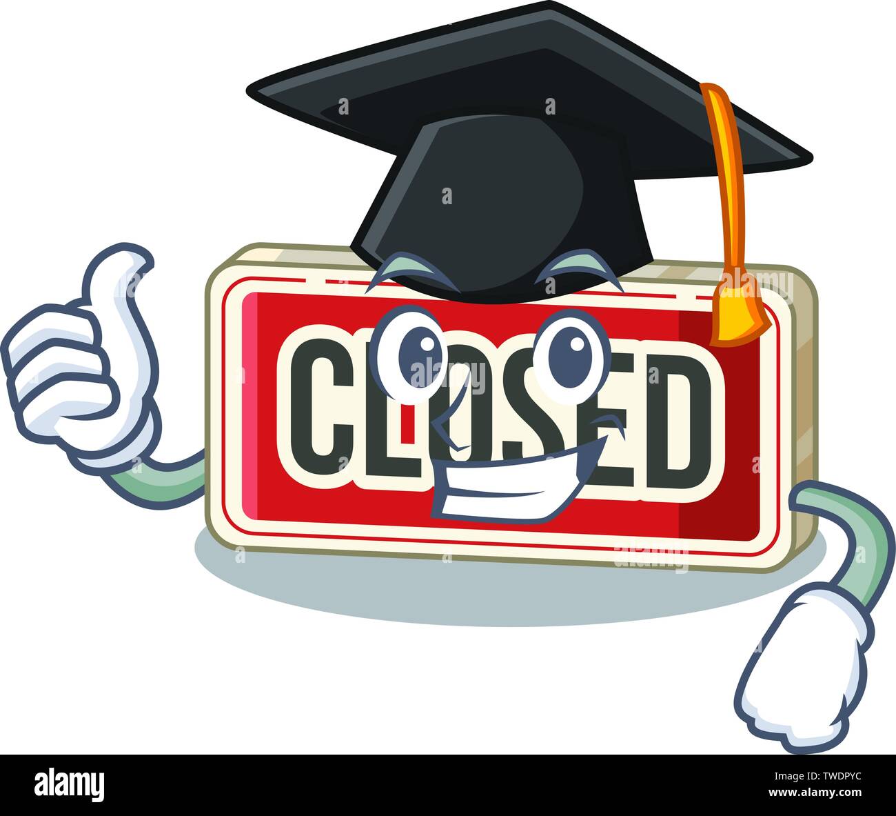 Graduation closed sign in the character shape Stock Vector Image & Art ...