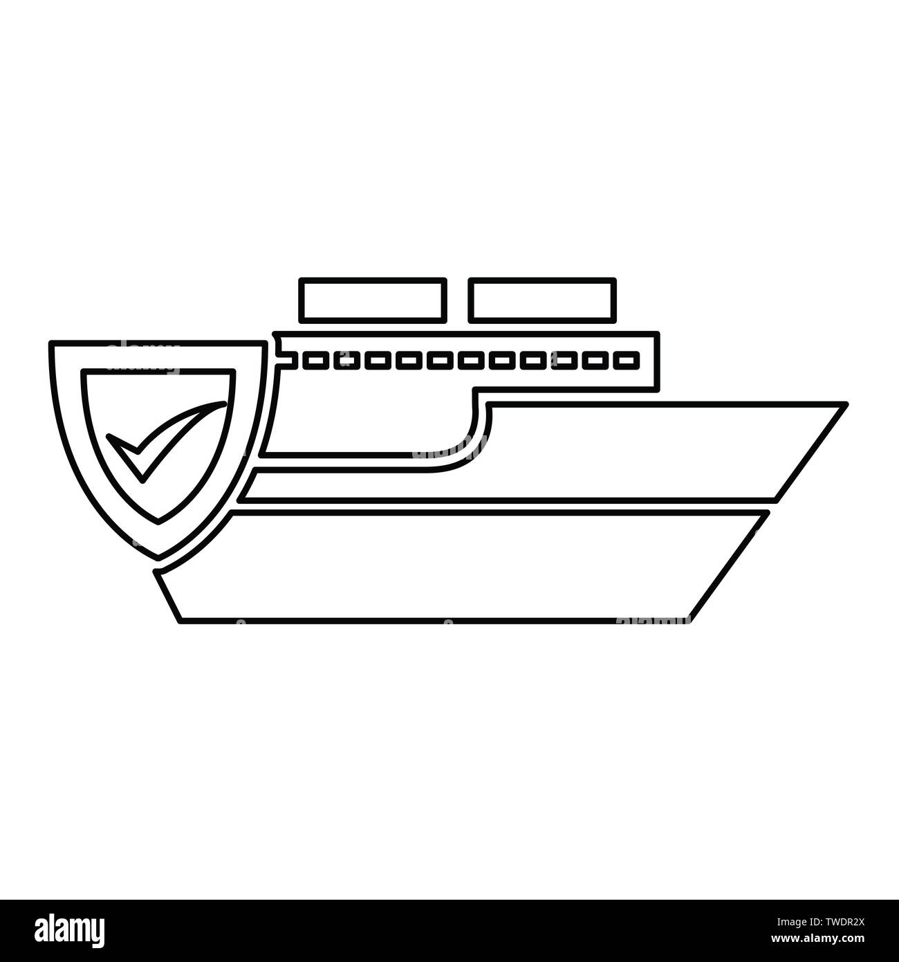 ship check mark transport delivery vector illustration Stock Vector ...