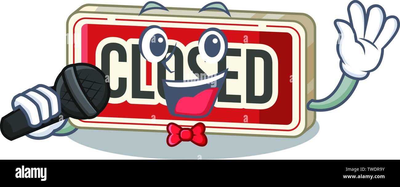 Singing closed sign attached to cartoon door Stock Vector Image & Art ...