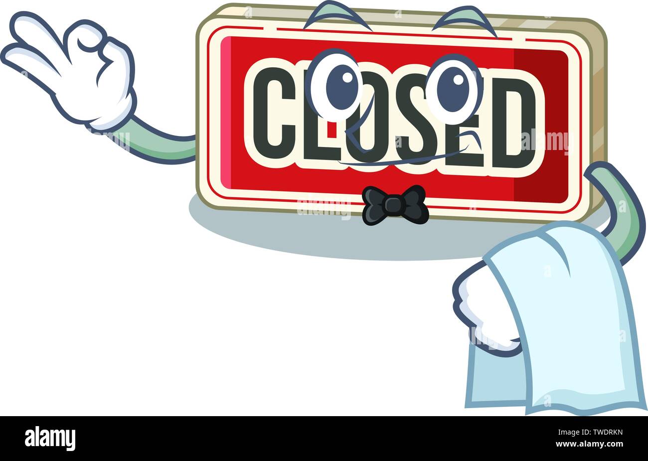 Waiter closed sign attached to cartoon door Stock Vector Image & Art ...