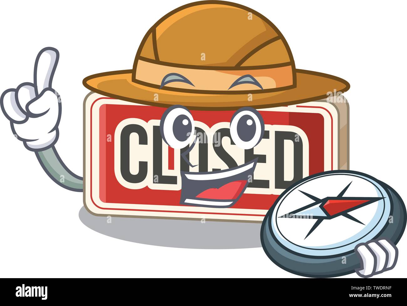 Explorer closed sign attached to cartoon door Stock Vector Image & Art ...
