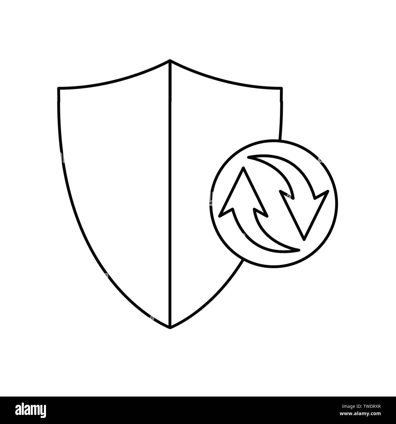 shield protection arrow shipping fast delivery vector illustration ...