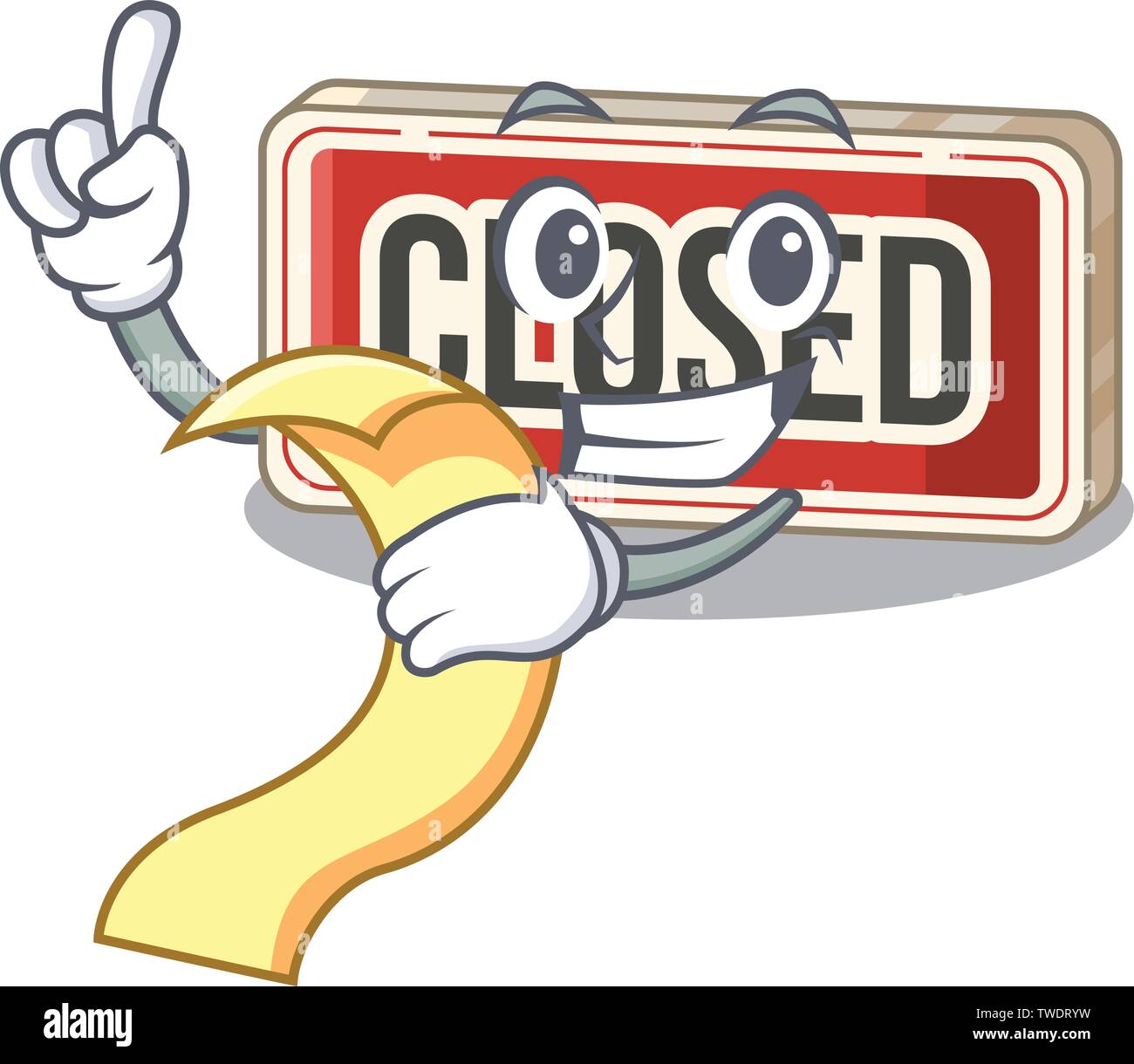 With menu closed sign attached to cartoon door Stock Vector Image & Art ...
