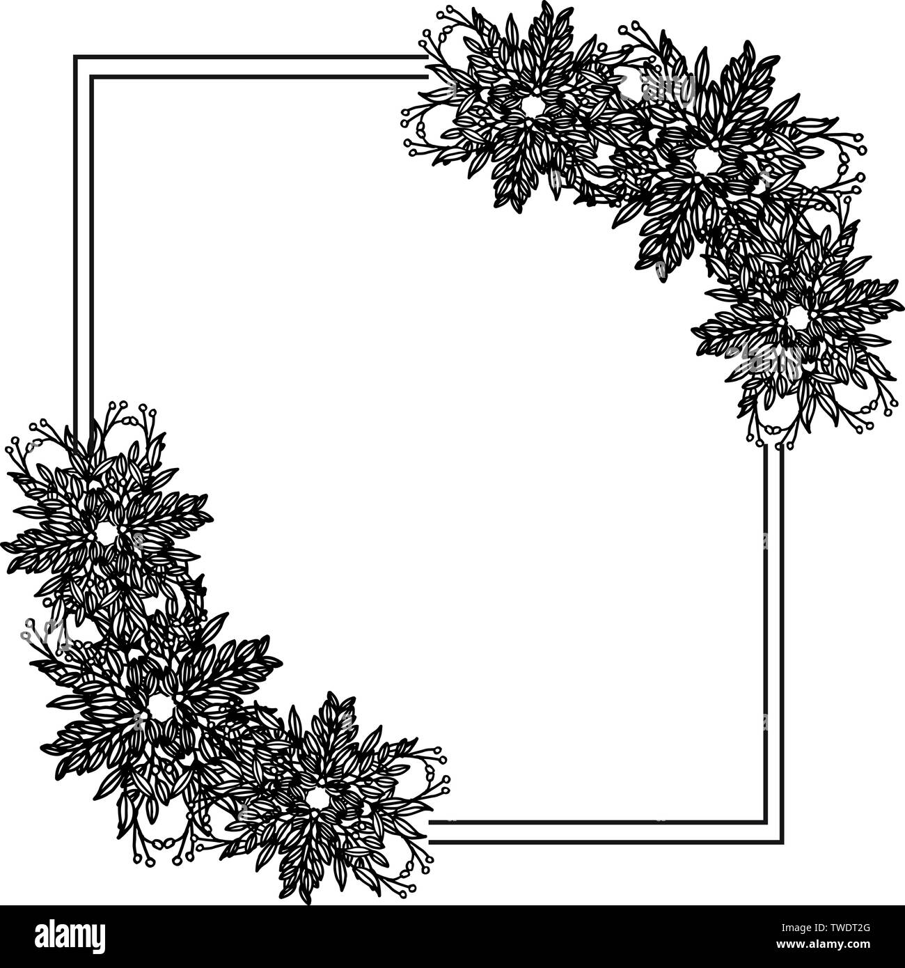 Vector illustration decoration flower frame for wallpaper greeting card ...