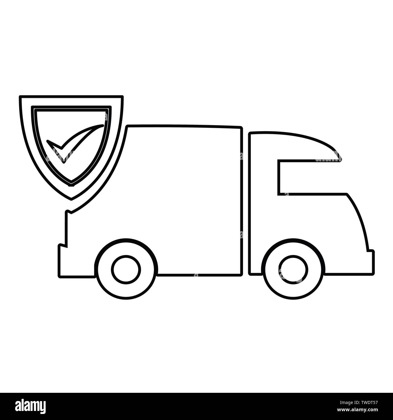 truck delivery fast shipping check mark cardboard boxes vector ...