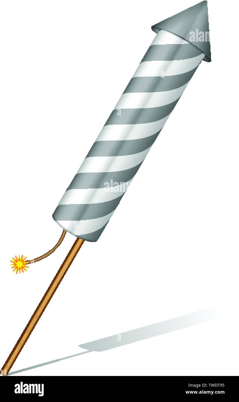 Firework rocket on a white background. Vector illustration Stock Vector ...