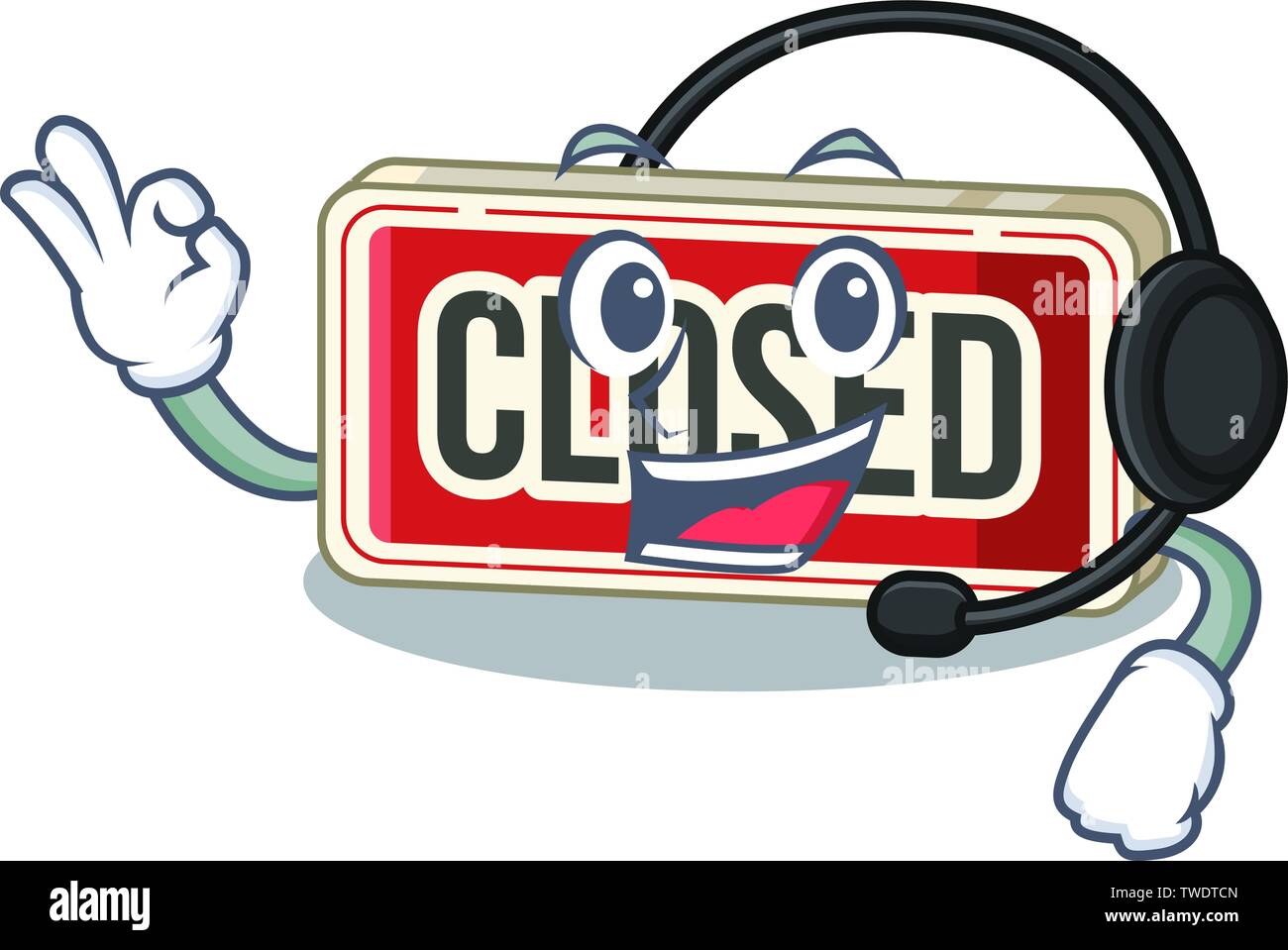 With headphone colsed sign toys on the cartoon Stock Vector Image & Art ...