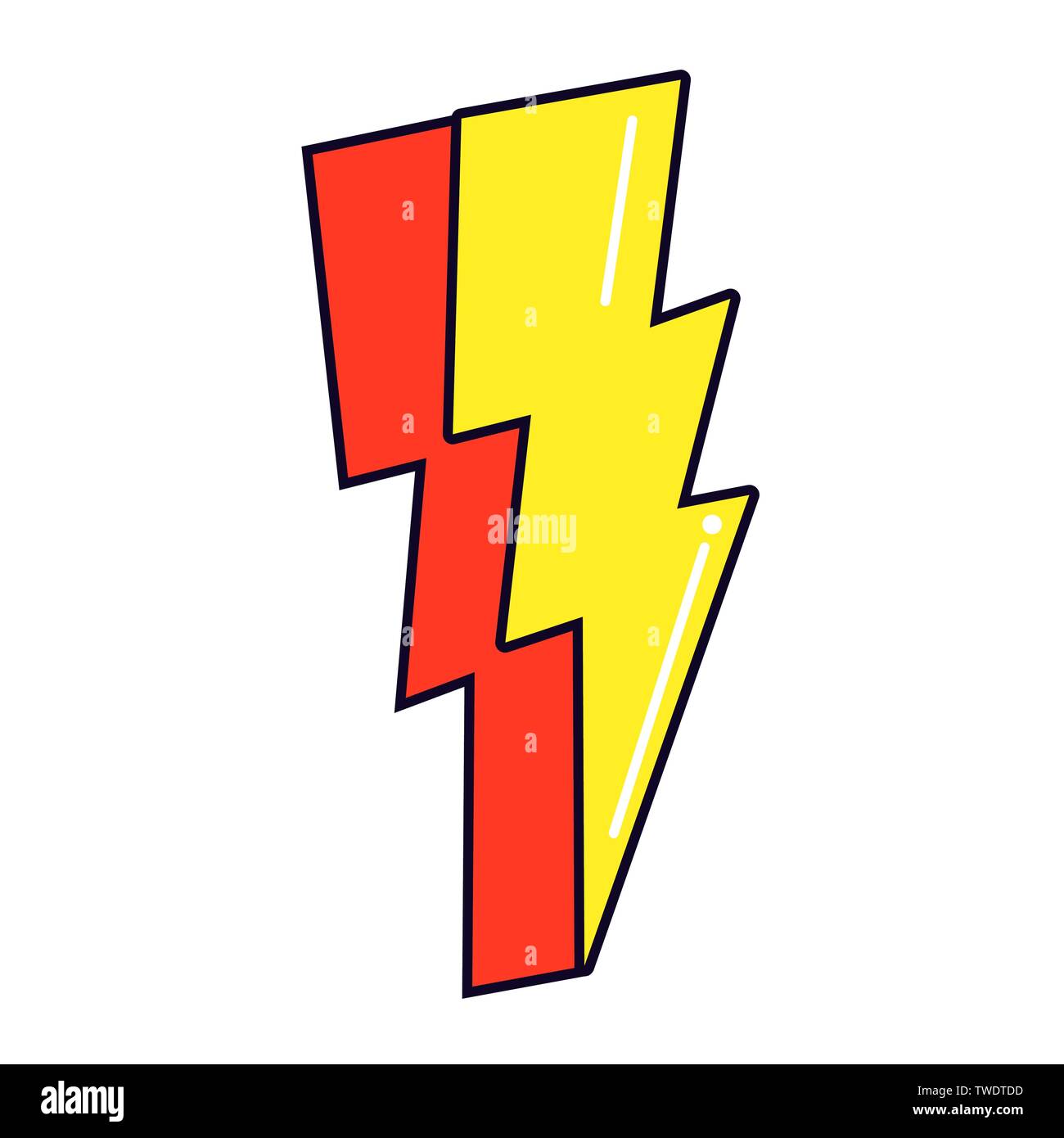 thunderbolt comic pop art on white background vector illustration Stock Vector Image & Art - Alamy