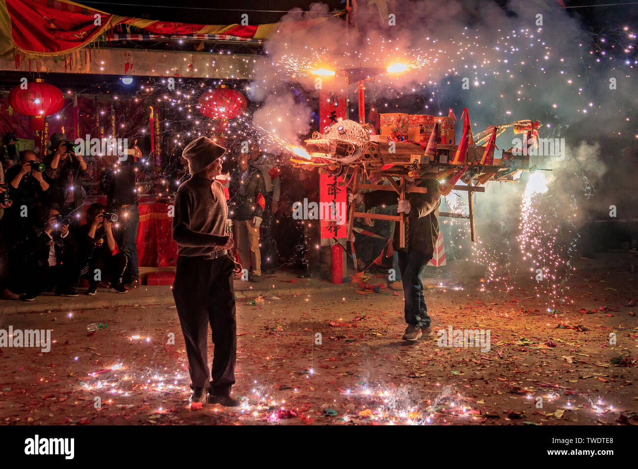 Spring Festival folklore fire tiger cannon Stock Photo - Alamy