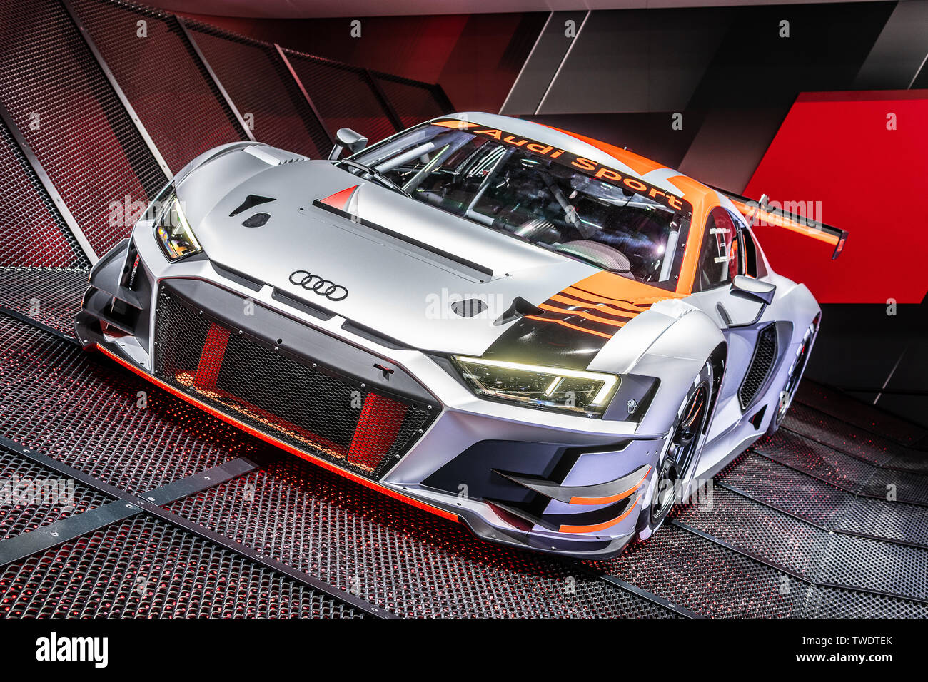 Paris, France, October 02, 2018: New Audi R8 LMS GT3 race car at ...