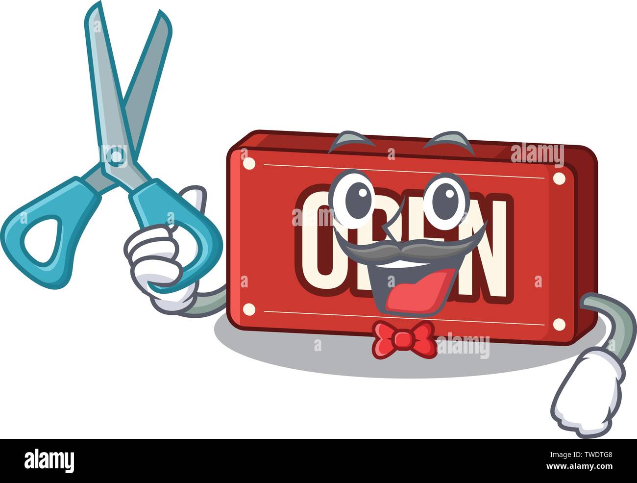 Barber open sign in the mascot shape Stock Vector Image & Art - Alamy