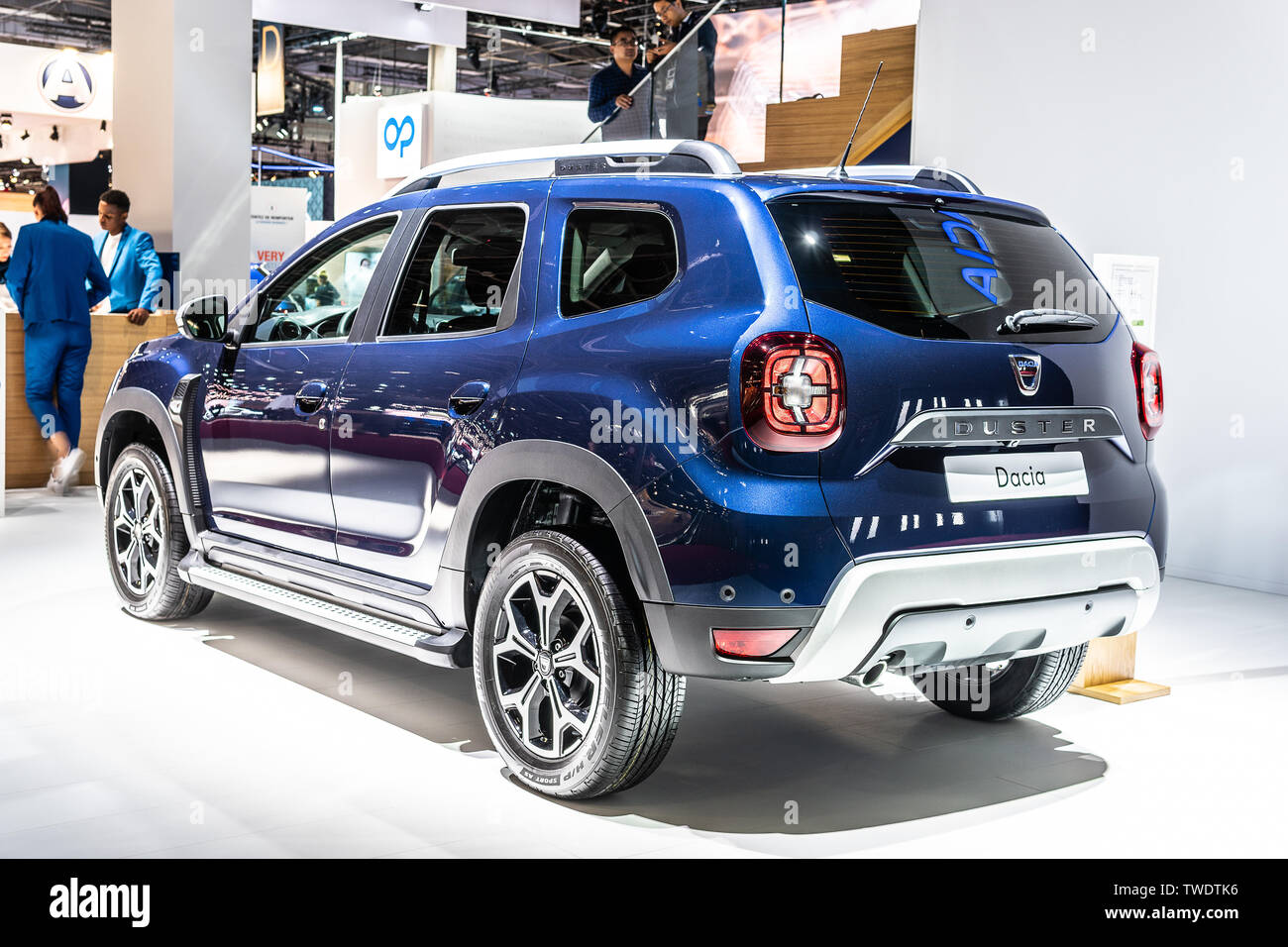 Paris, France, October 02, 2018: new metallic blue DACIA DUSTER at ...