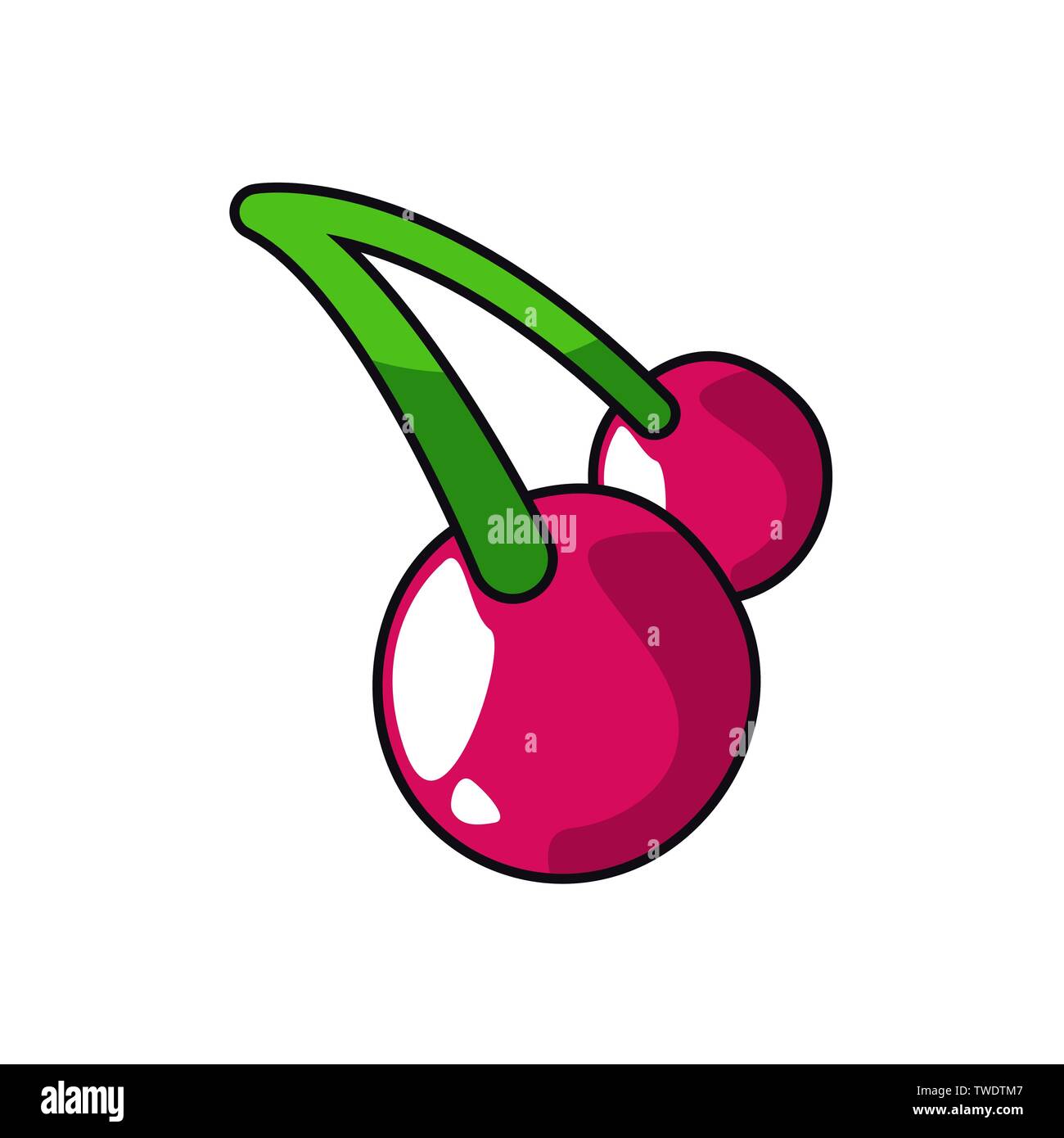 cherries comic pop art on white background vector illustration Stock ...