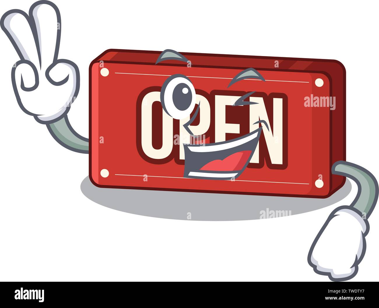 Two finger open sign isolated in the cartoon Stock Vector Image & Art ...
