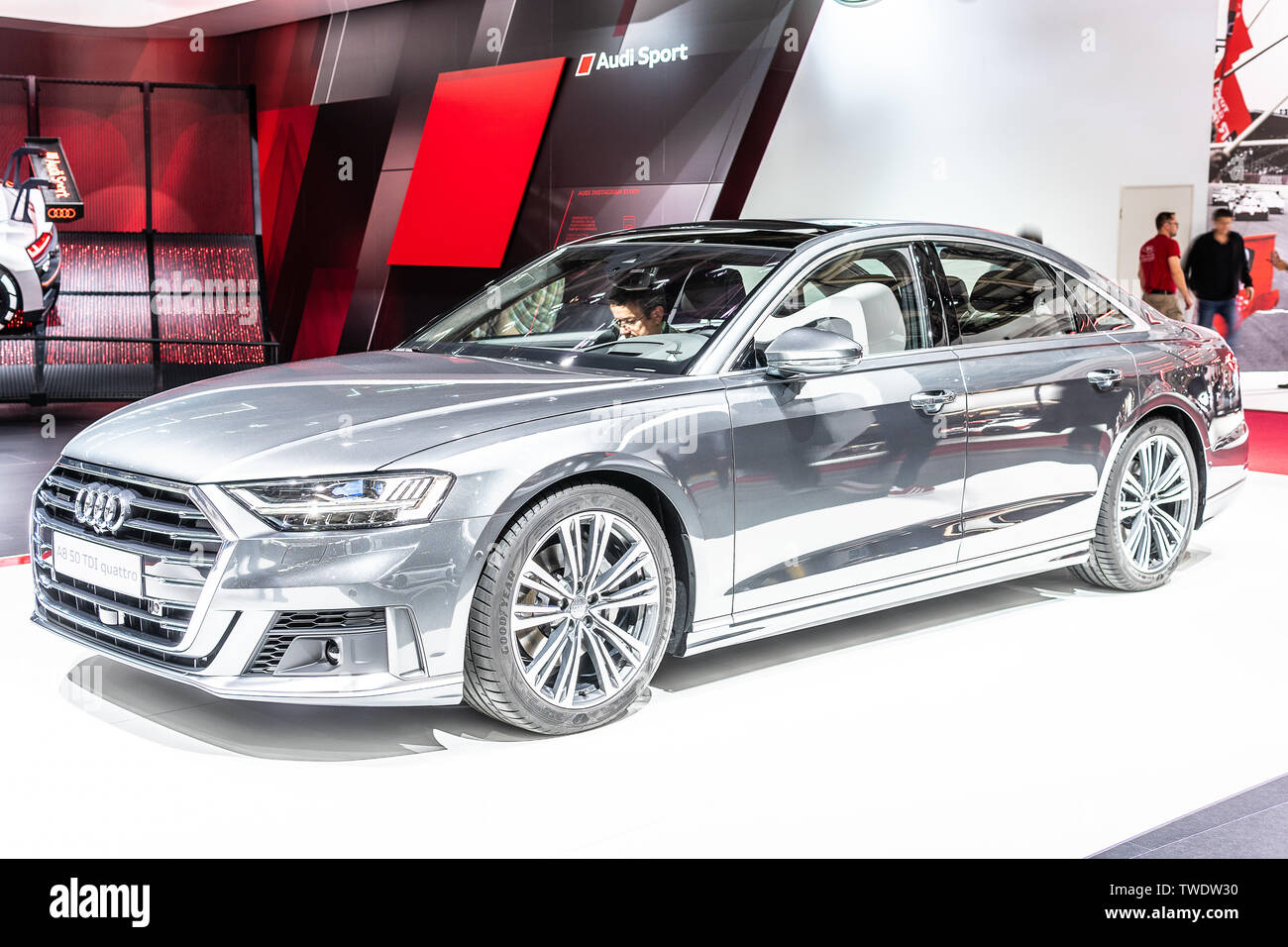 Paris, France, October 02, 2018: Audi A8 50 TDI quattro 4th gen, D5 at ...