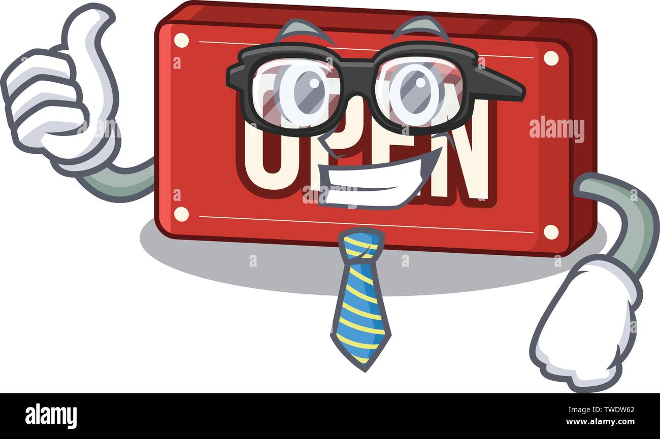 Businessman open sign isolated in the cartoon Stock Vector Image & Art ...