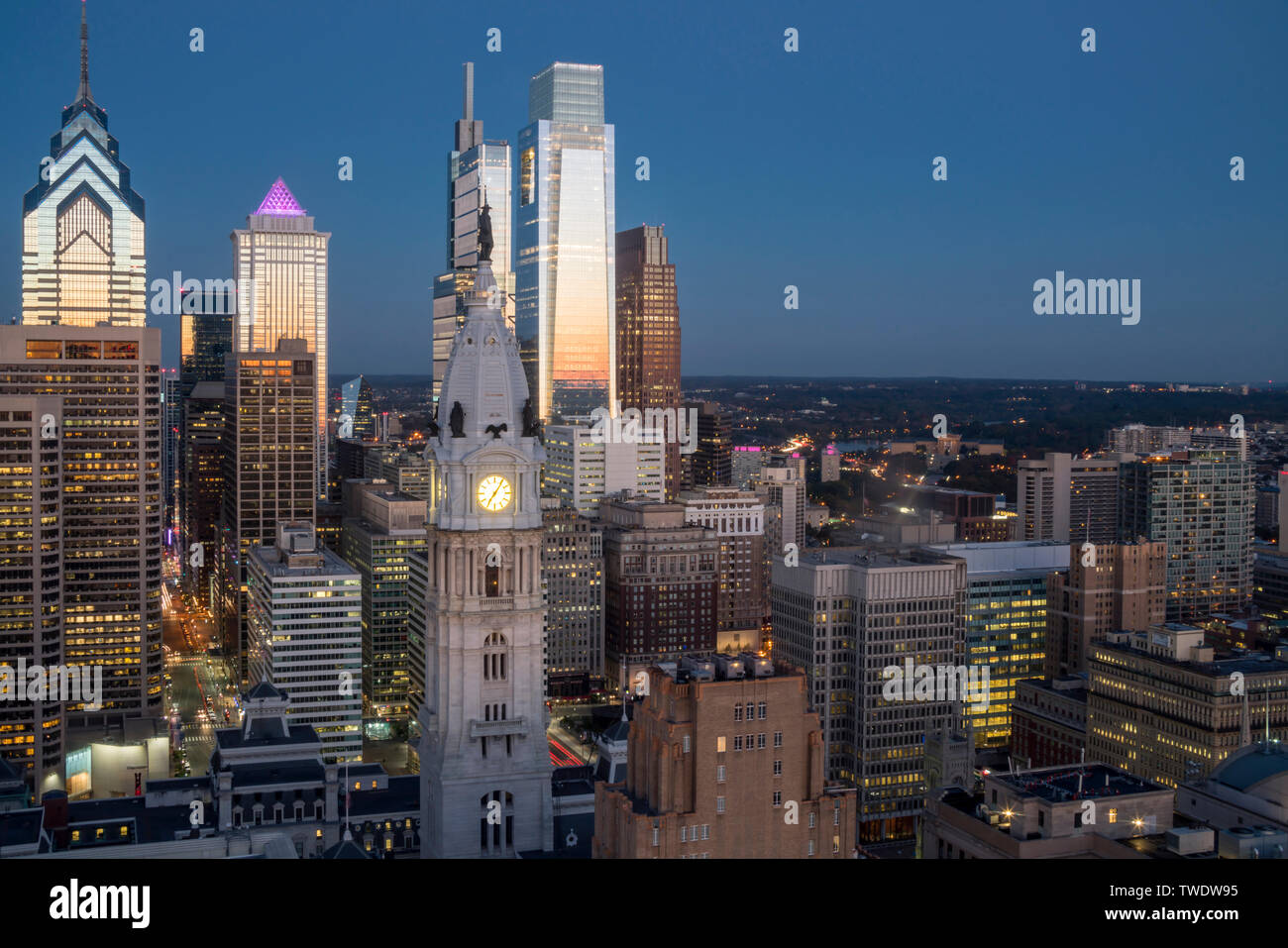 DOWNTOWN SKYLINE PHILADELPHIA PENNSYLVANIA USA Stock Photo - Alamy