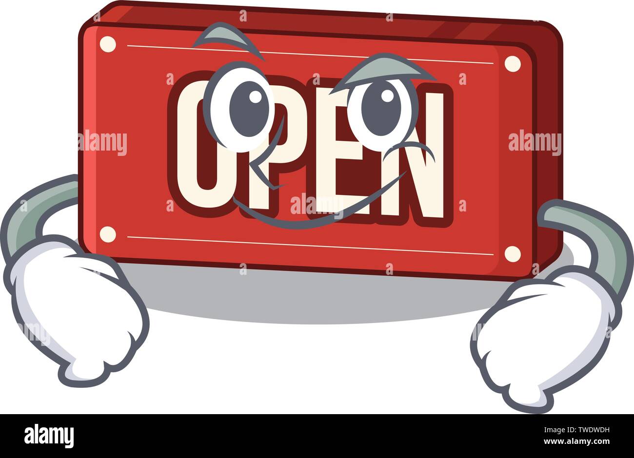 Smirking open sign isolated in the cartoon Stock Vector Image & Art - Alamy