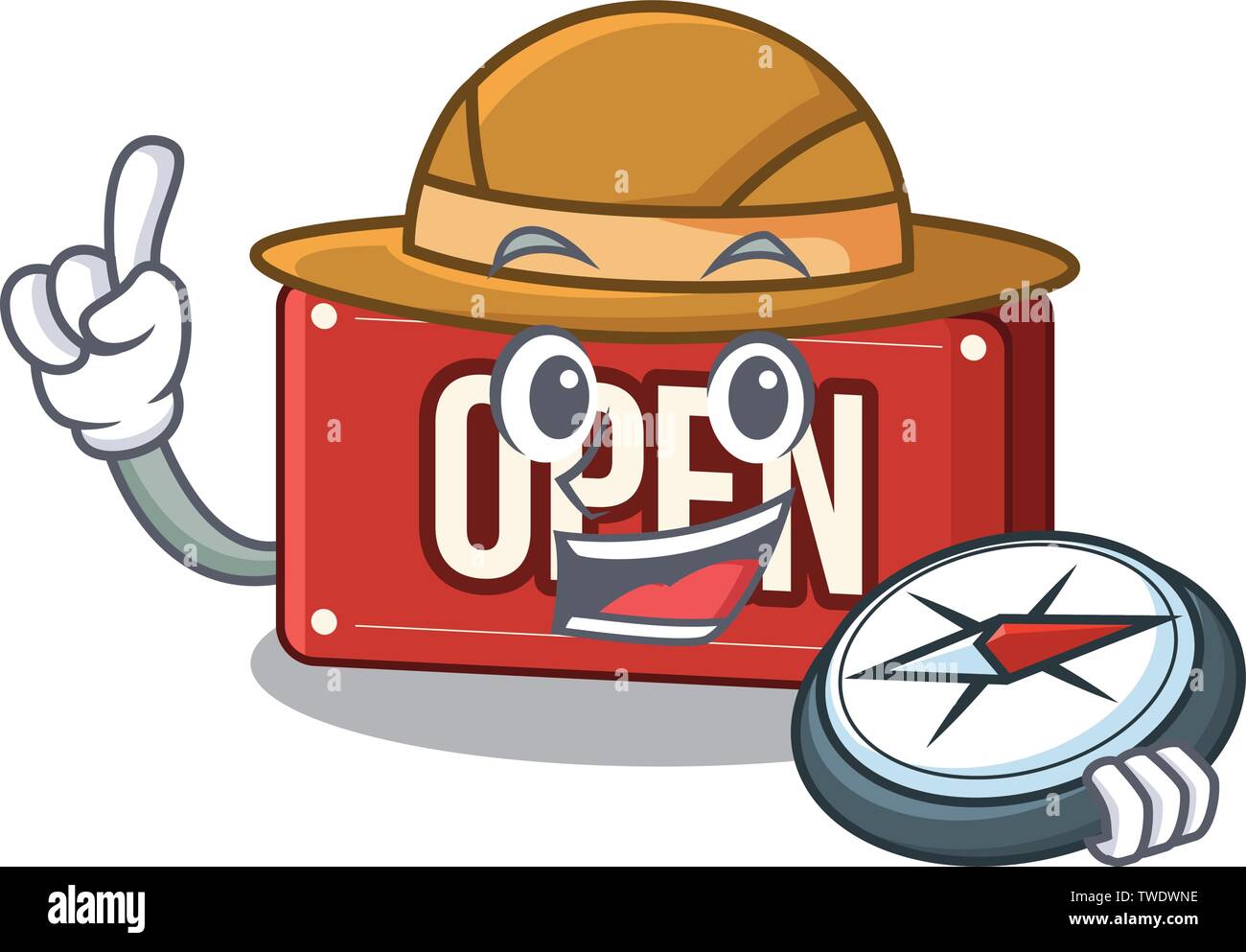 Explorer open sign on the a charcter Stock Vector Image & Art - Alamy