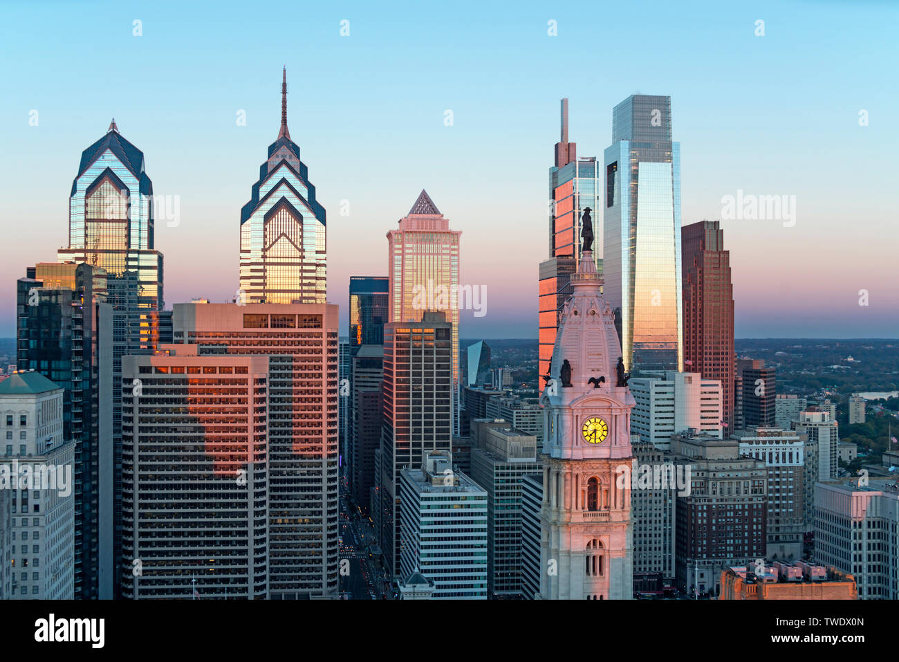 DOWNTOWN SKYLINE PHILADELPHIA PENNSYLVANIA USA Stock Photo - Alamy
