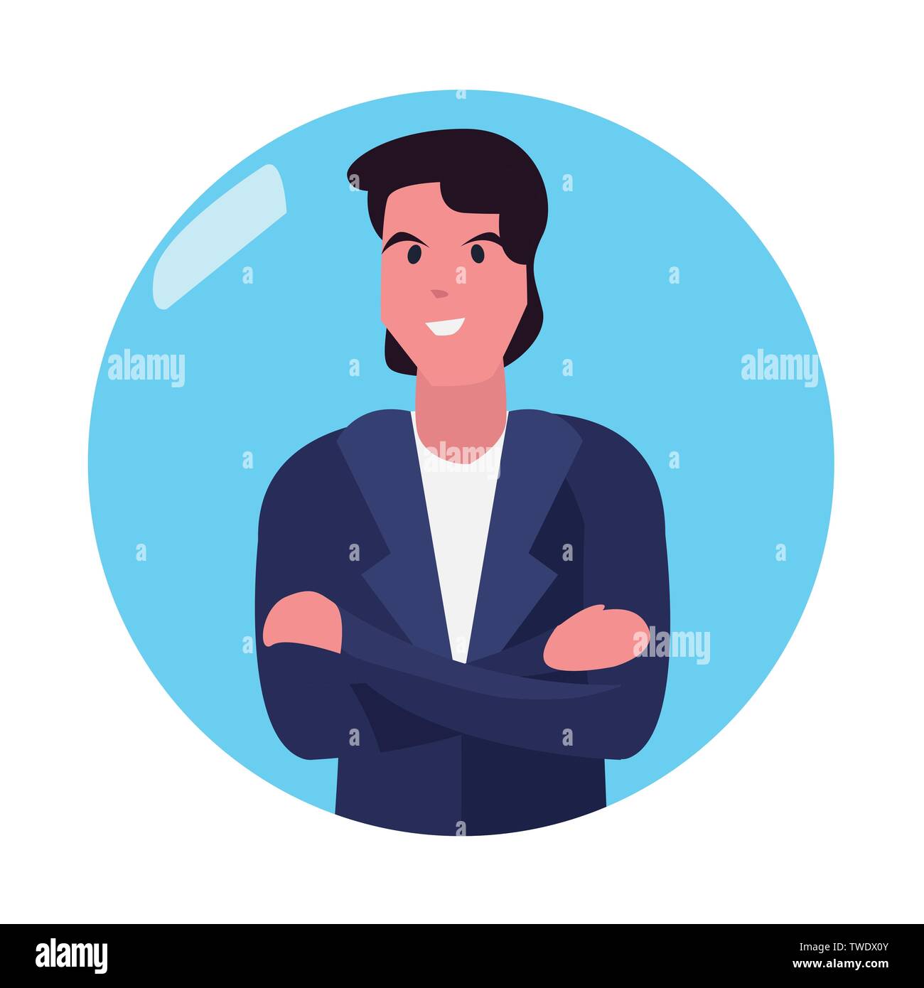 man character portrait cartoon design vector illustration Stock Vector ...