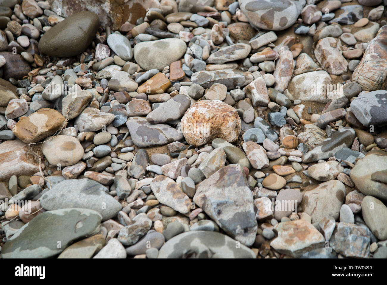 The broken stones of the beach Stock Photo - Alamy