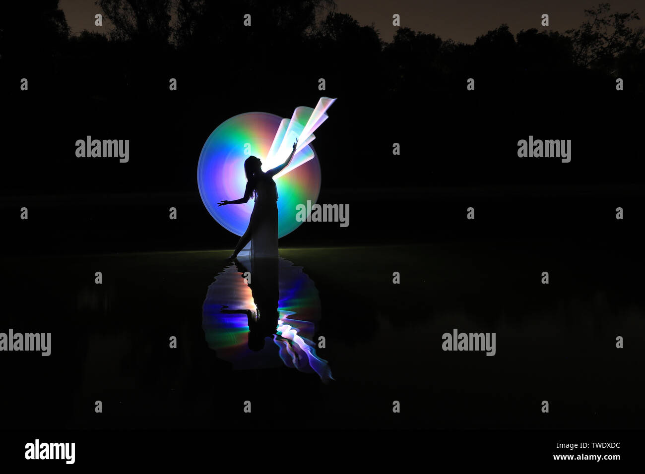 Creative Light Painting With Color and Tube Lighting Stock Photo - Alamy