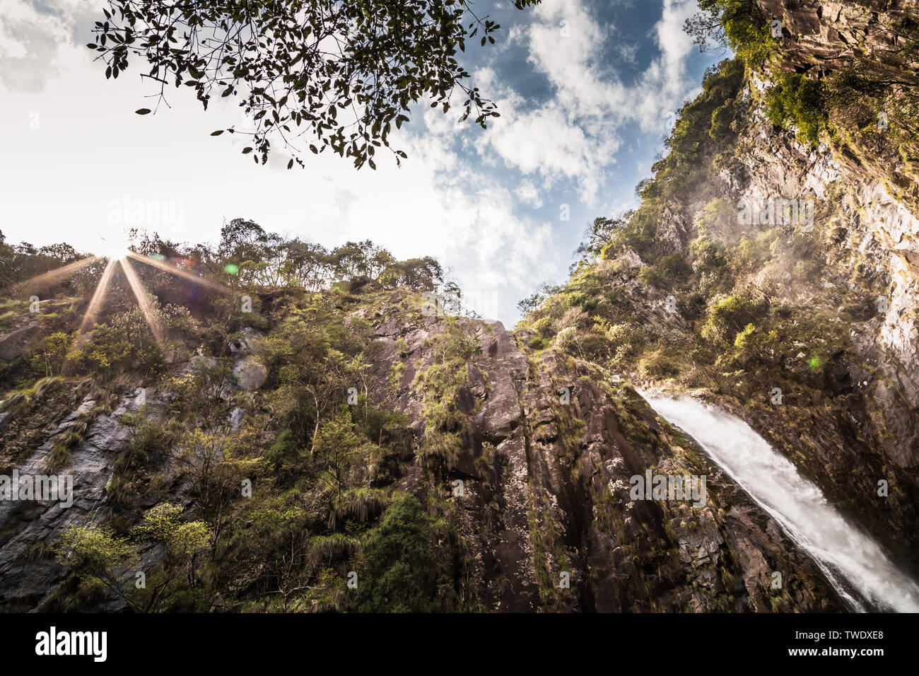 Jiangxi, Wuyuan, Wolong Valley, waterfall, water flow Stock Photo - Alamy