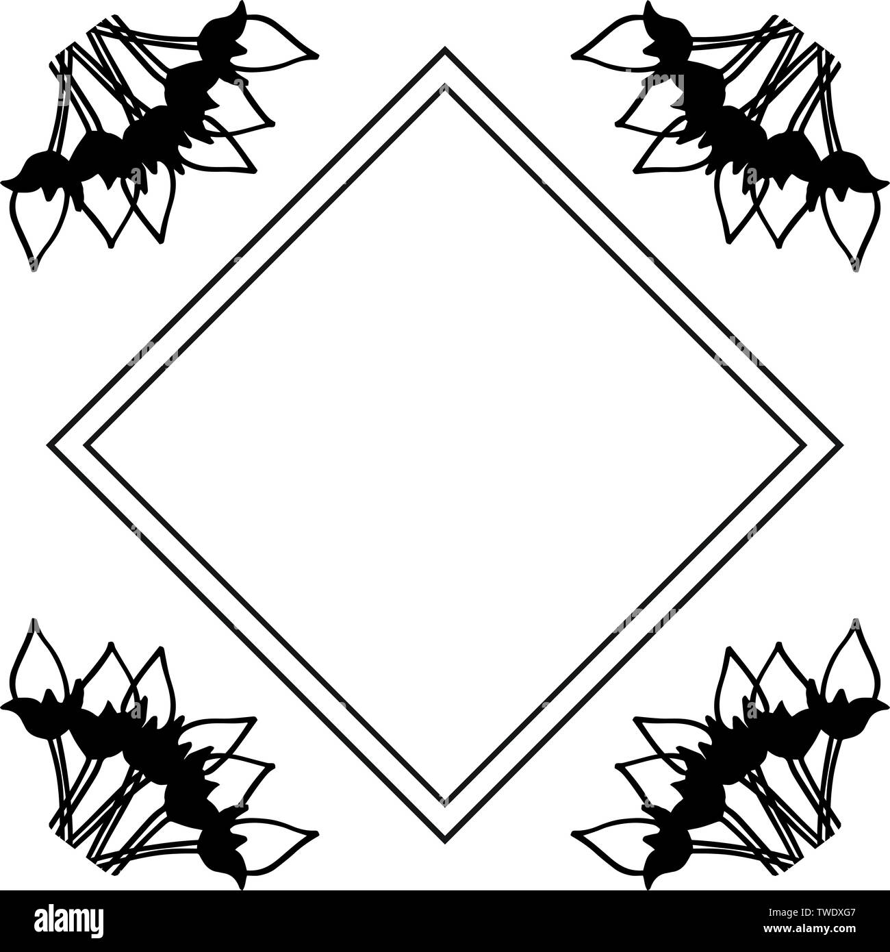 Vector illustration shape of card with various pattern beautiful flower ...
