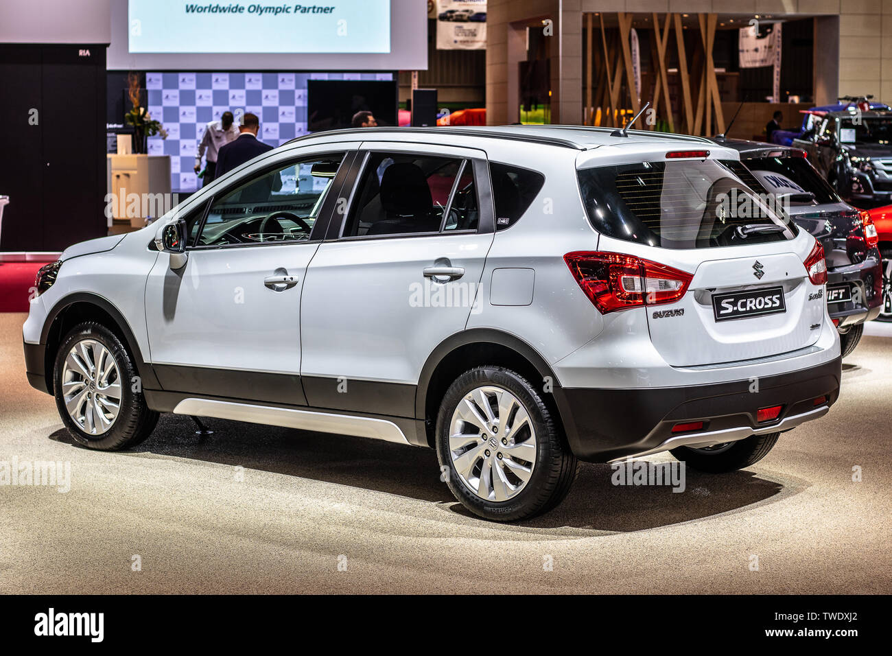 Paris, France, October 02, 2018: facelift 2019 Suzuki Vitara 4th gen at ...