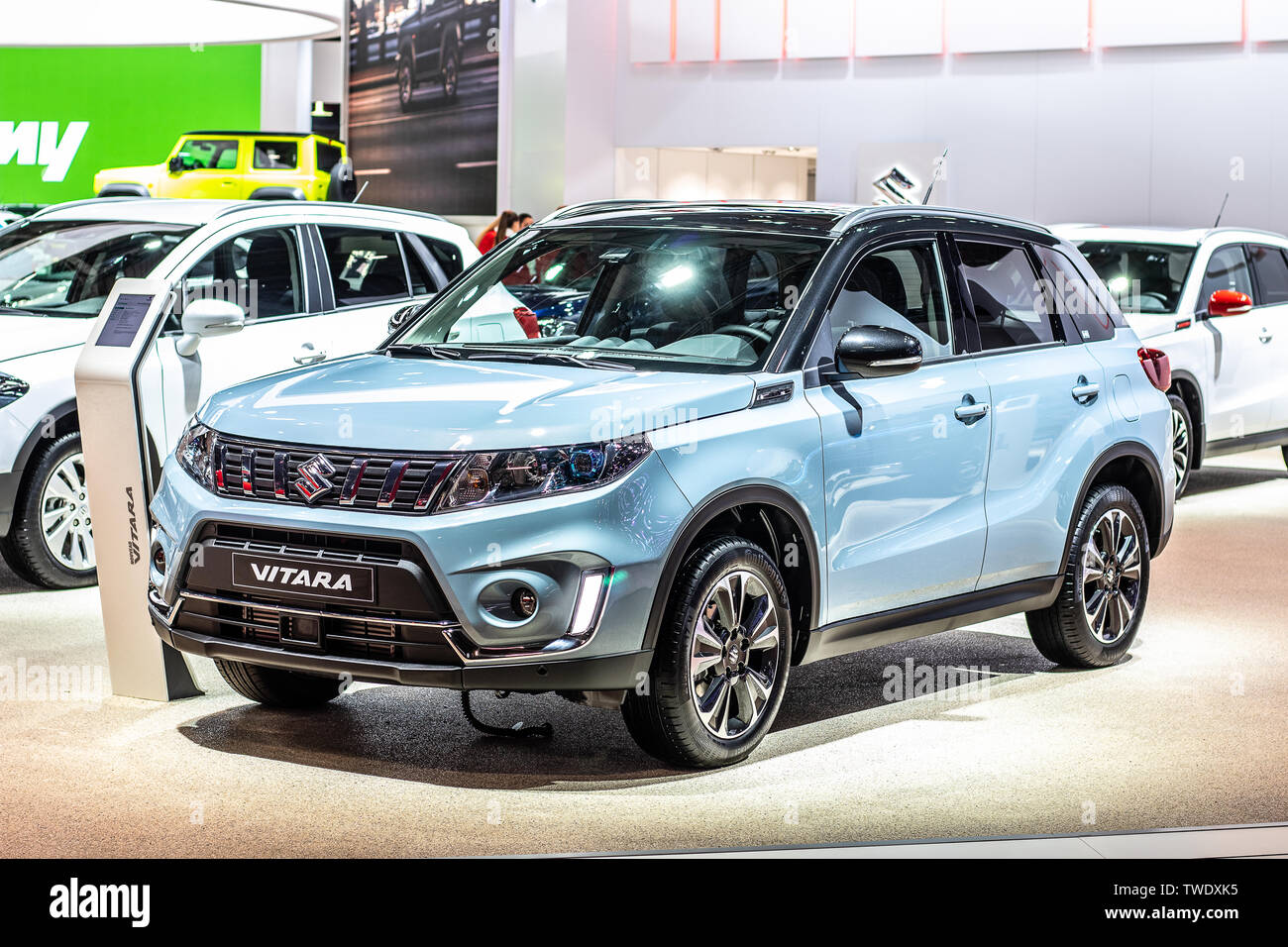 Paris, France, October 02, 2018: facelift 2019 Suzuki Vitara 4th gen at ...