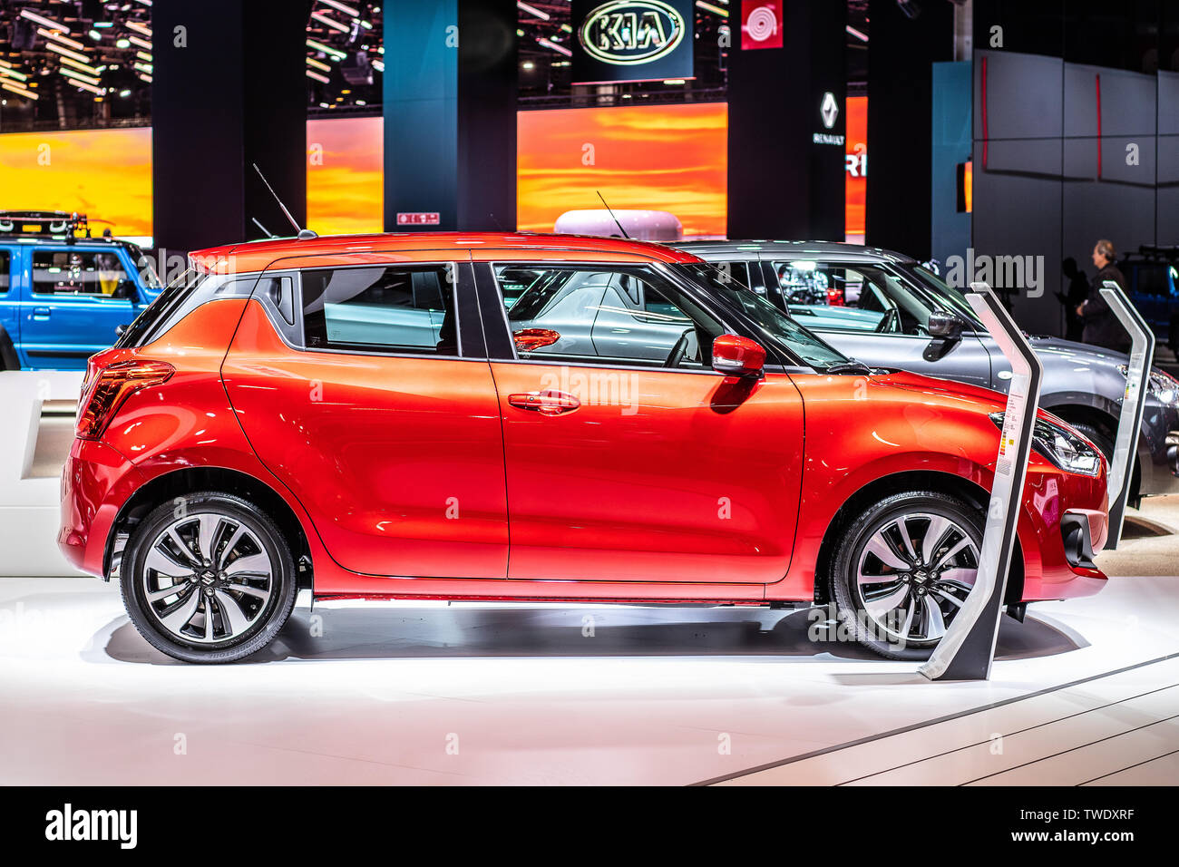Paris, France, October 02, 2018 Suzuki New Swift at Mondial Paris Motor ...