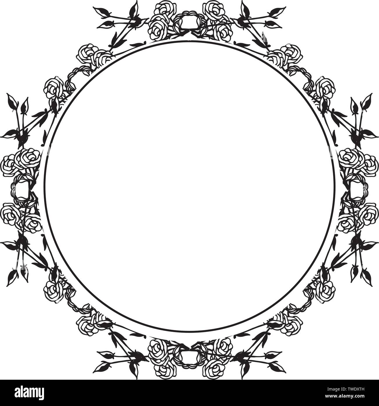 Vector illustration beautiful art with pattern flower frame hand drawn ...