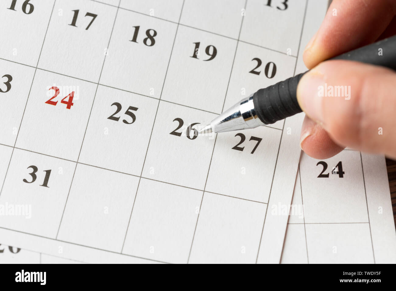 calendar on the table Stock Photo - Alamy