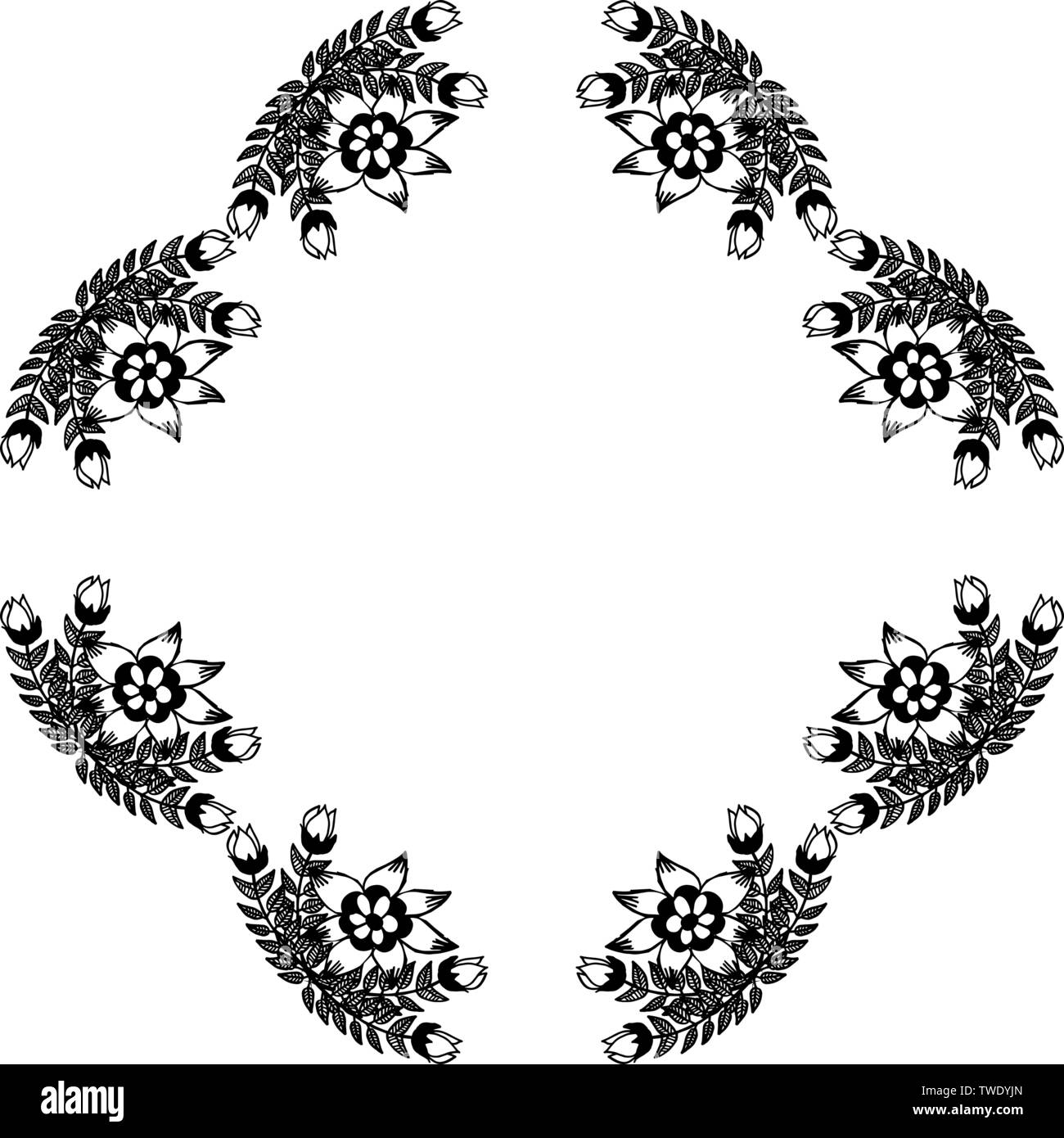 Vector illustration various drawing flower frame for design abstract ...