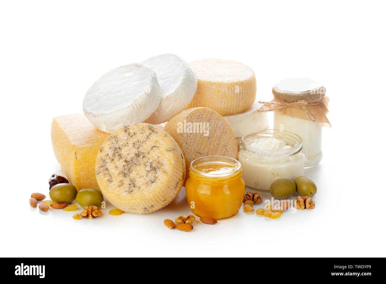mix cheese isolated on white Stock Photo - Alamy