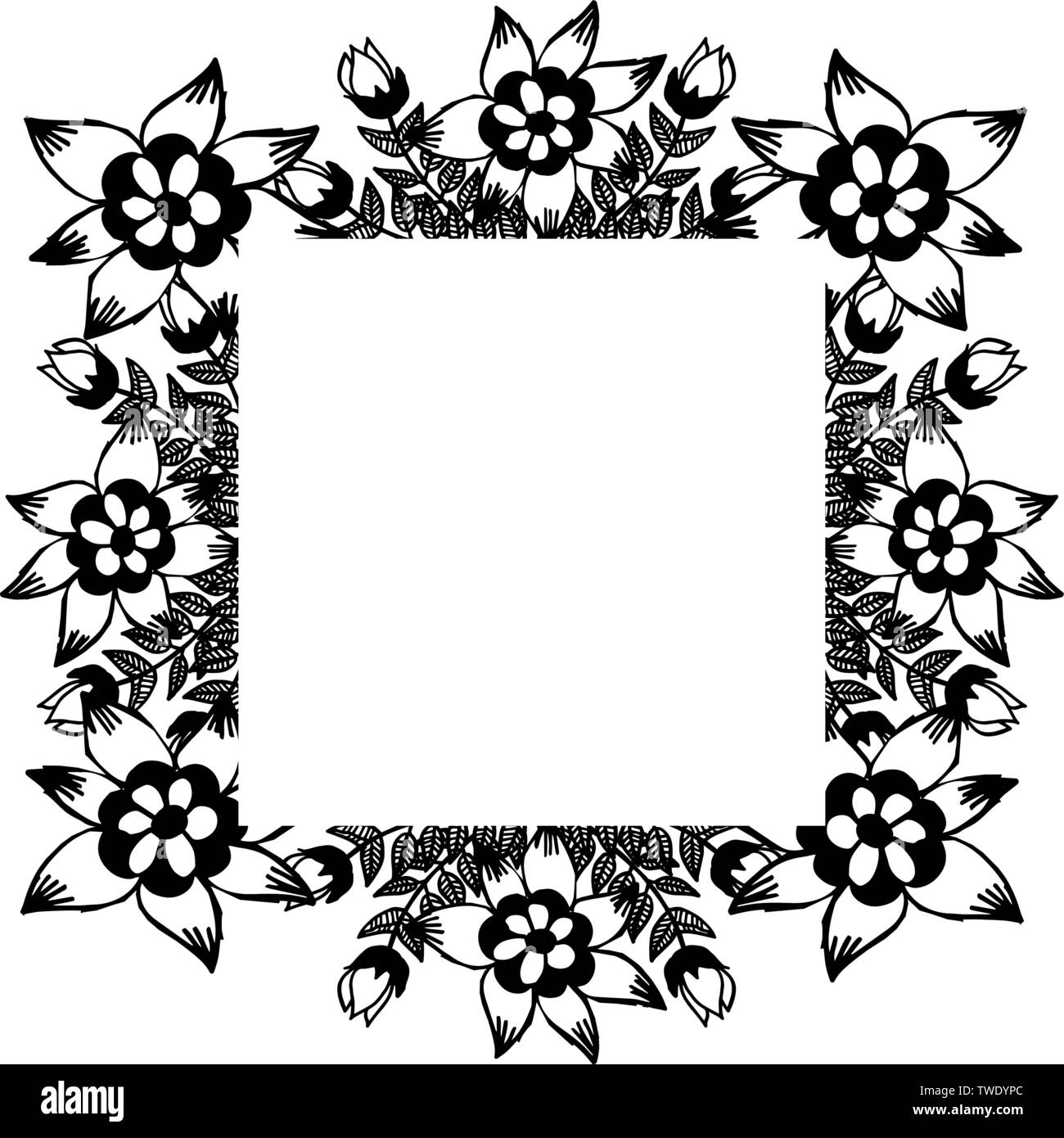 Vector illustration various drawing flower frame for design abstract ...