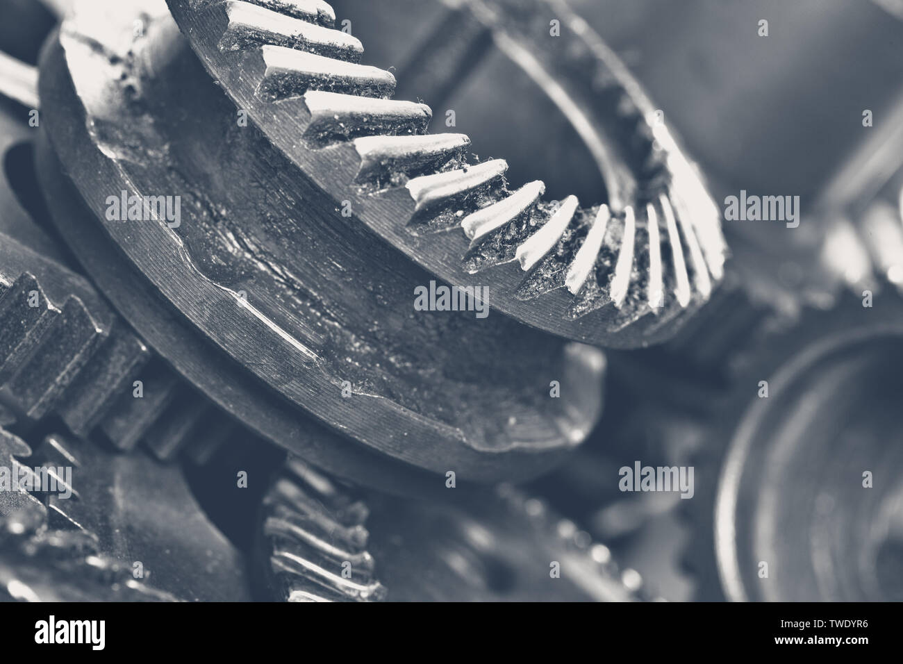 Close-up view of stack of gears Stock Photo - Alamy