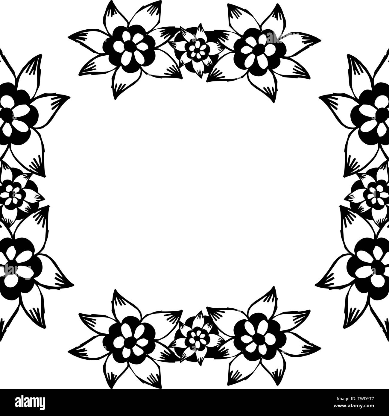 Vector illustration various drawing flower frame for design abstract ...