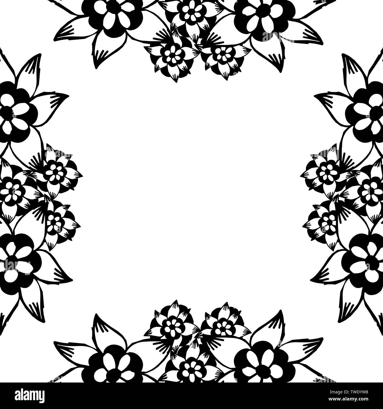 Vector illustration various drawing flower frame for design abstract ...