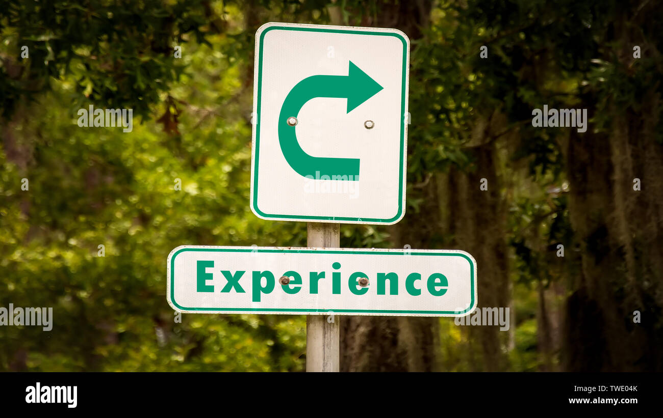 Street Sign the Direction Way to Experience Stock Photo - Alamy